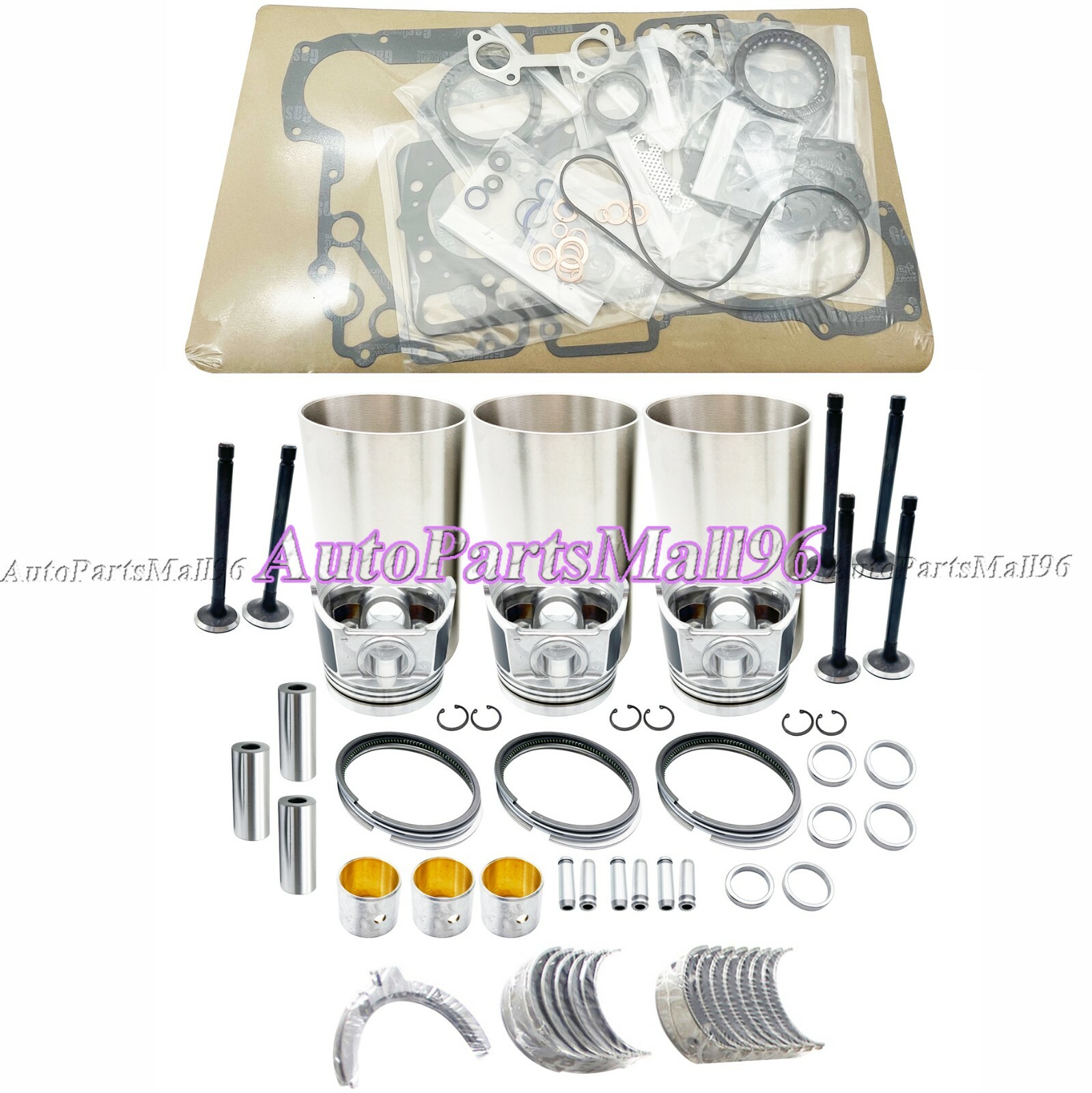 Overhaul Rebuild Kit Fits For Yanmar 3TN84TL-RTBA Engine Kobelco SK027 ...