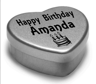 Happy Birthday Amanda Mini Heart Tin Gift Present For Amanda WIth ...