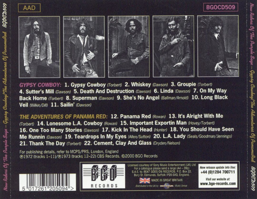 THE NEW RIDERS OF THE PURPLE SAGE GYPSY COWBOY/THE ADVENTURES OF PANAMA ...