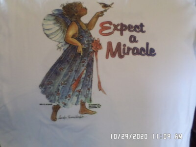 NEW T-Shirt: Religious: Expect A Miracle Angel (White) S, XL | eBay