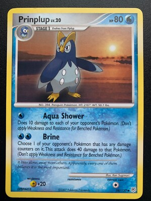 Prinplup Diamond & Pearl 58/130 Regular Uncommon Pokemon Trading Card ...