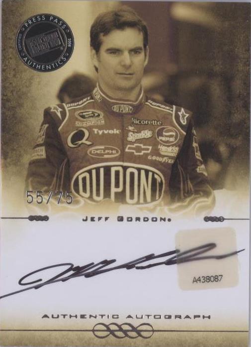 2008 Press Pass Legends - Autographs Jeff Gordon Blue Ink /75 (AU) for ...