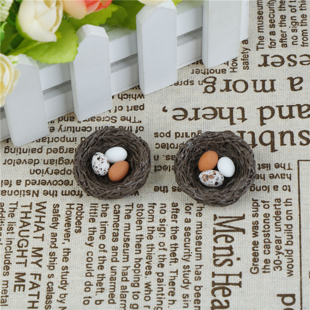1pc Resin Craft Mini bird nest Fairy Garden Miniature Decor Micro ...