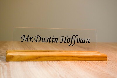 Desk Name Plate Wood and Acrylic Supply Personalized Secretary Sign ...
