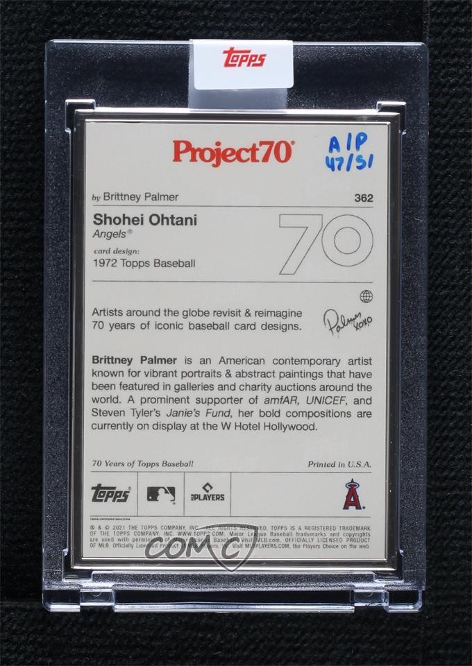 2021 Project 70 Artist Proof Silver Frame /51 Shohei Ohtani by Brittney ...
