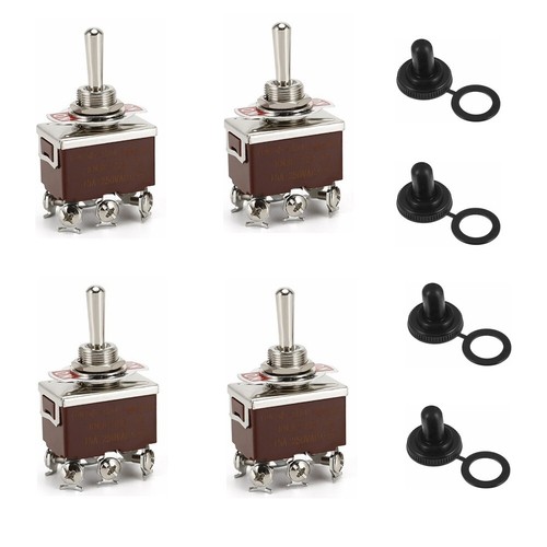 4 Pack Momentary Toggle Switch 12V DC 3 Way 30 Amp DPDT 6 Pin (ON)-Off ...