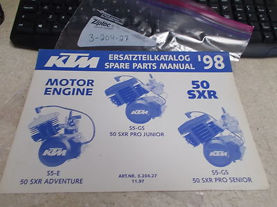 OEM KTM Spare Parts Manual Tech Data 1998 50 SXR S5-E S5-GS PRO JR& SR ...