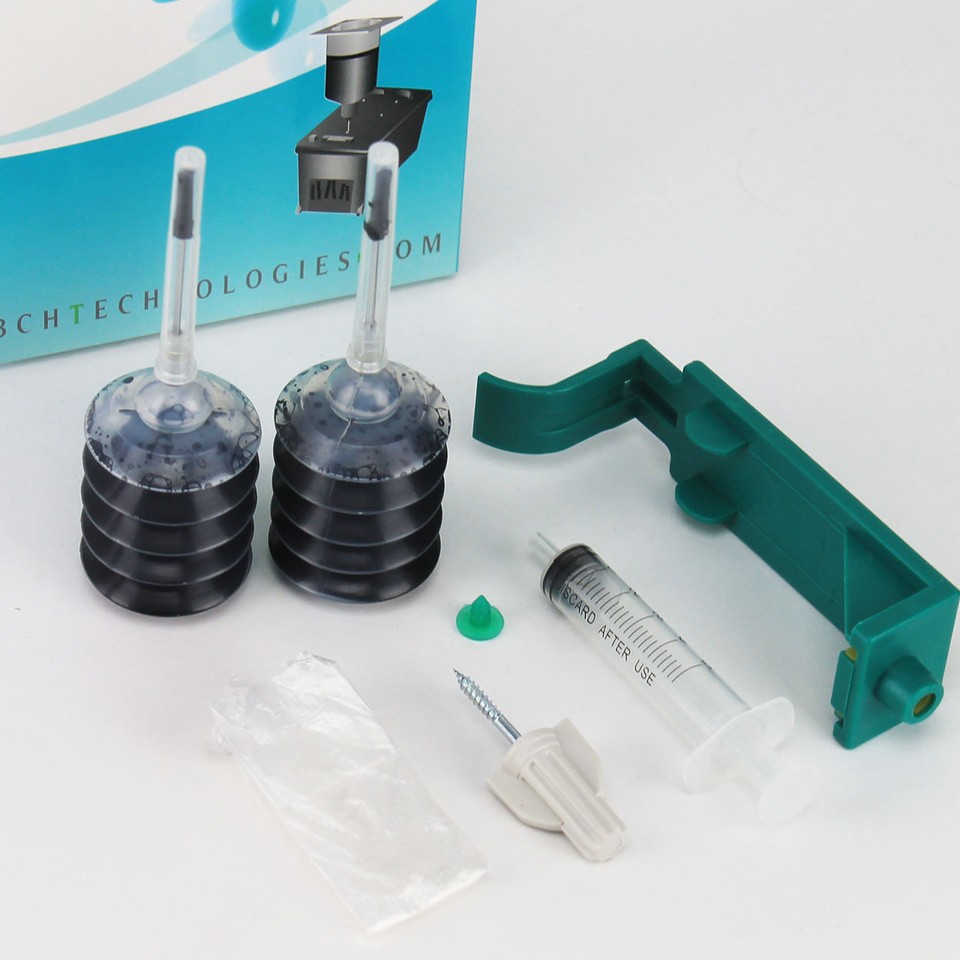 Premium Pigment Ink Refill Kit for HP 15 40 45 Black Ink Cartridge ...