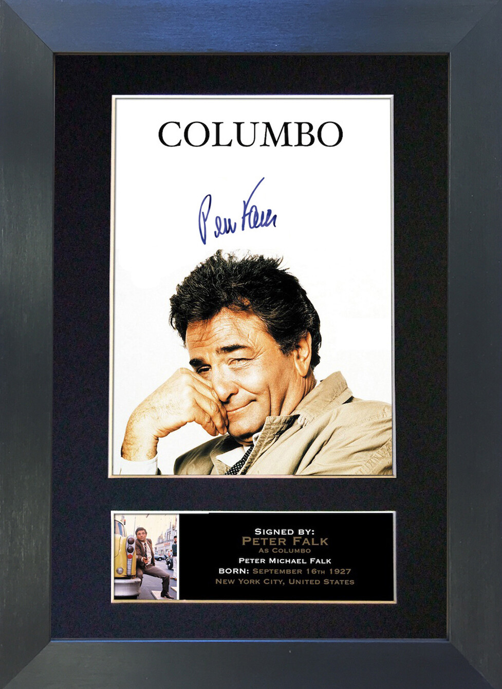 COLUMBO Peter Falk Signed Mounted Reproduction Autograph Photo Prints ...