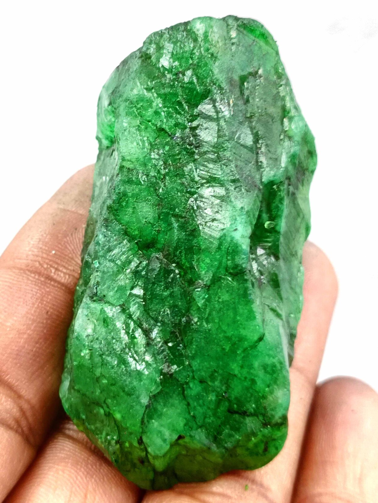 DYED 333 CT NATURAL GREEN EMERALD EGL CERTIFIED ENHANCED TRANSLUCENT ...