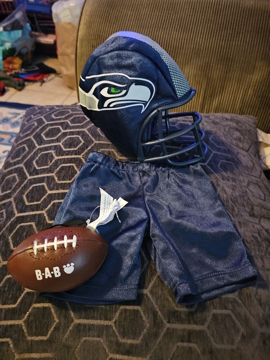 Build a Bear NFL helmet, Shorts, And Football Seattle Seahawks Football ...