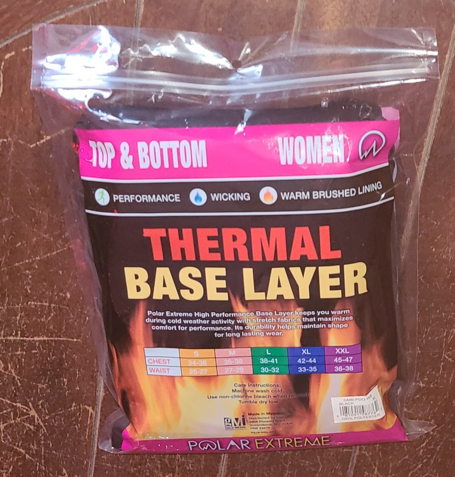 Polar Extreme Thermal Base Women's Layer XL Black Top/Bottom Set GMB-PDQ-WB-XL | eBay