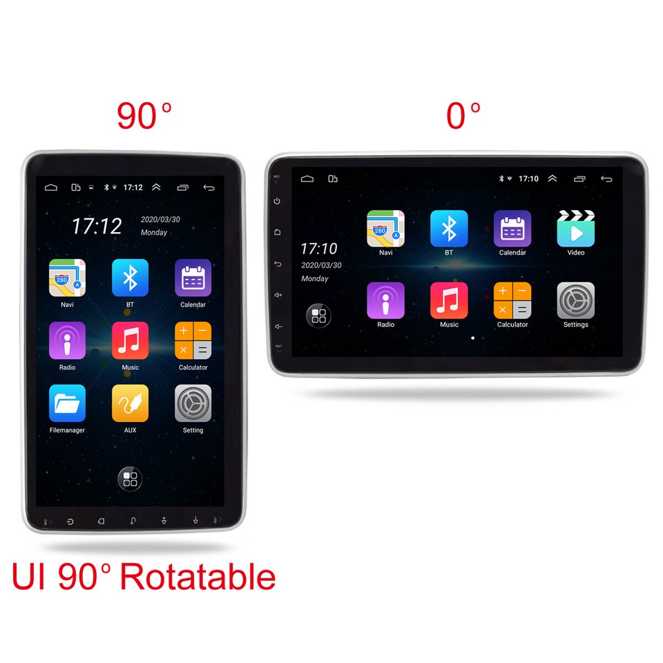 9" Rotatable Touch Screen Android 9.0 Quad Core Car Stereo Radio Video ...