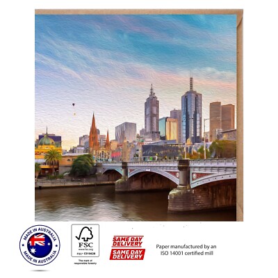 Melbourne City Cloudy Sky Greeting Card - Australian Designs The ...