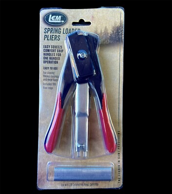 LEM Spring Loaded Hog Ring Pliers with 100 Rings! Comfort Grip - Item ...