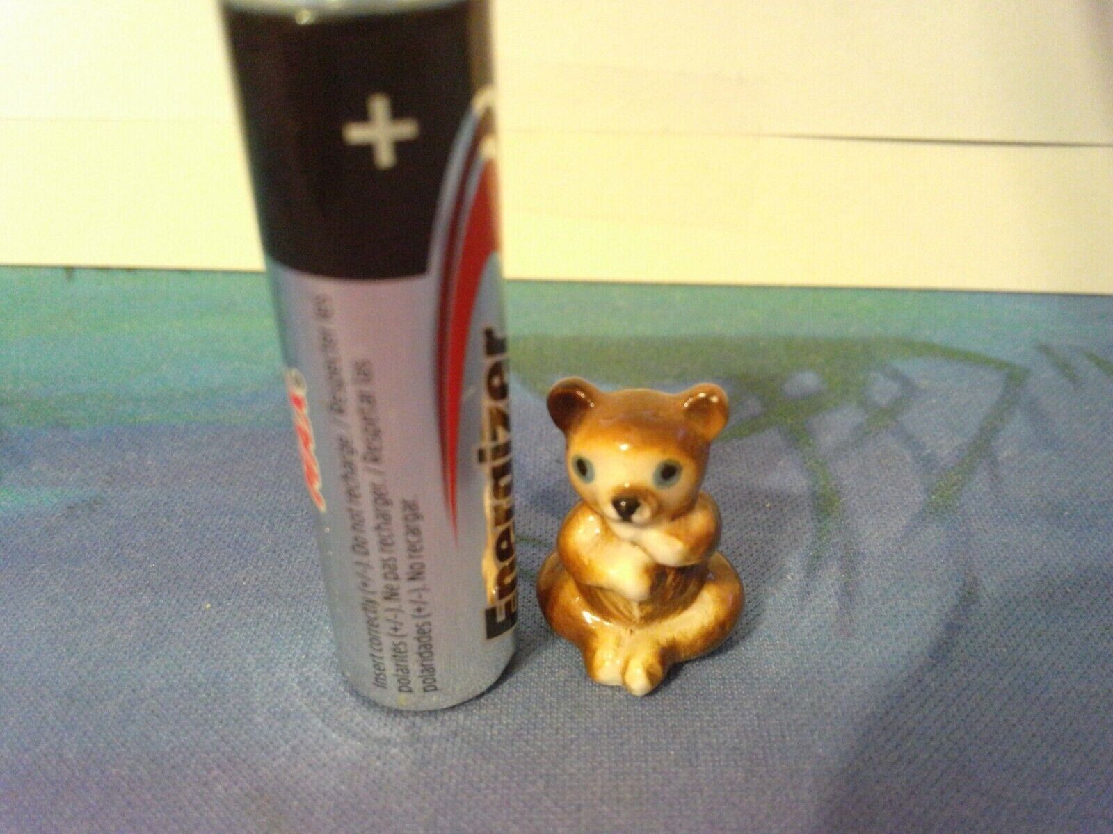 Vtg MINIATURE BUG HOUSE JAPAN BONE CHINA PORCELAIN BEAR CUB EATING ...