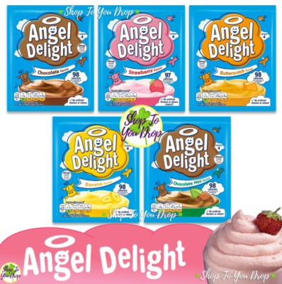 ANGEL DELIGHT FLAVOURED INSTANT DESSERT MIX 59g SACHET Strawberry ...