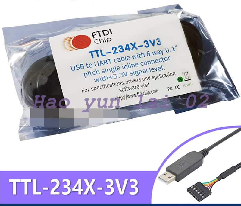 1PC TTL-234X-3V3 USB to UART Cable 6 Way 0.1 Inch Pitch Single Inline ...