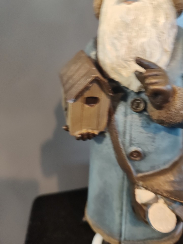 Midwest Of Cannon Falls Folk Art Crackle Santa Claus in Blue & Resin ...