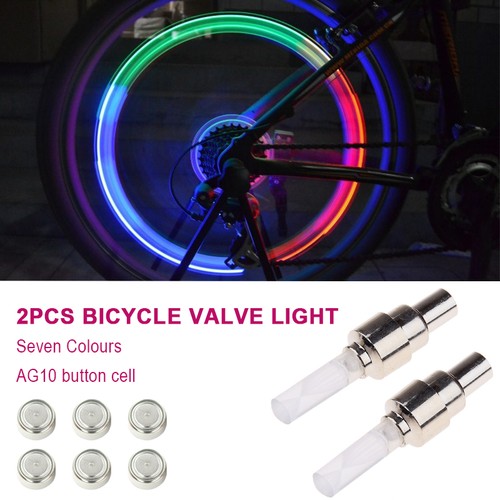 2X Bicycle Valve Light Sport Sensor Seven Color Cycling Valve Light ...