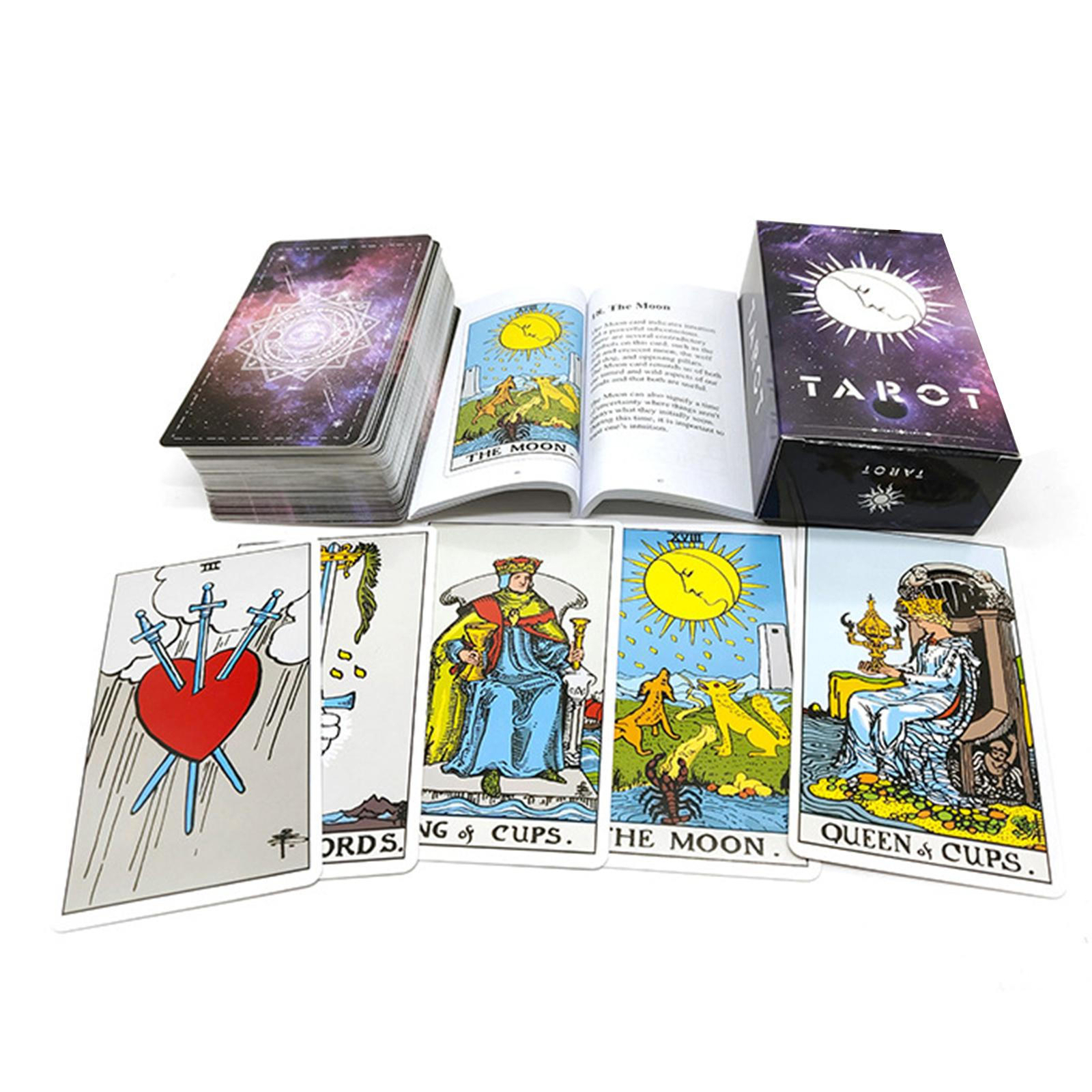 78pcs Tarot Cards Full English Tarot Deck Fate Divination Tarot Family ...