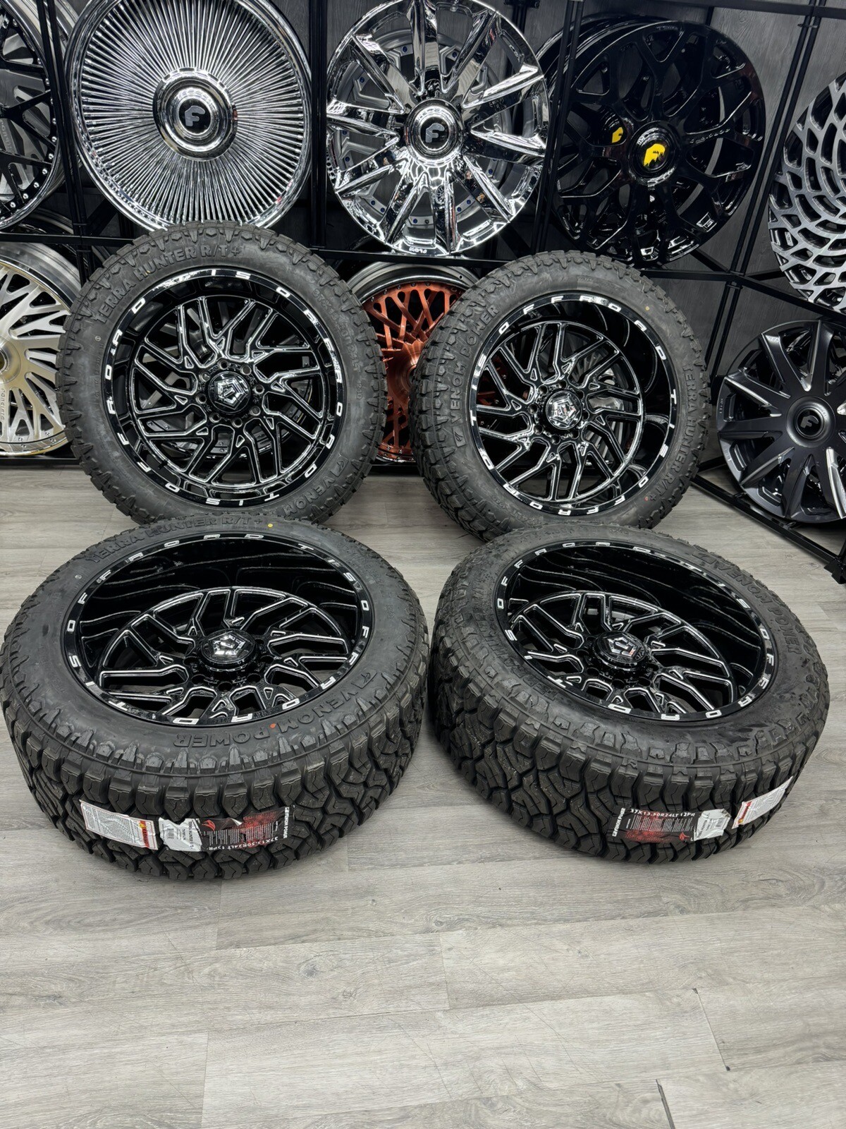 24x12 TIS 544BM Gloss Black Milled Wheels 8x170 (-44mm) | 544BM2428944 ...