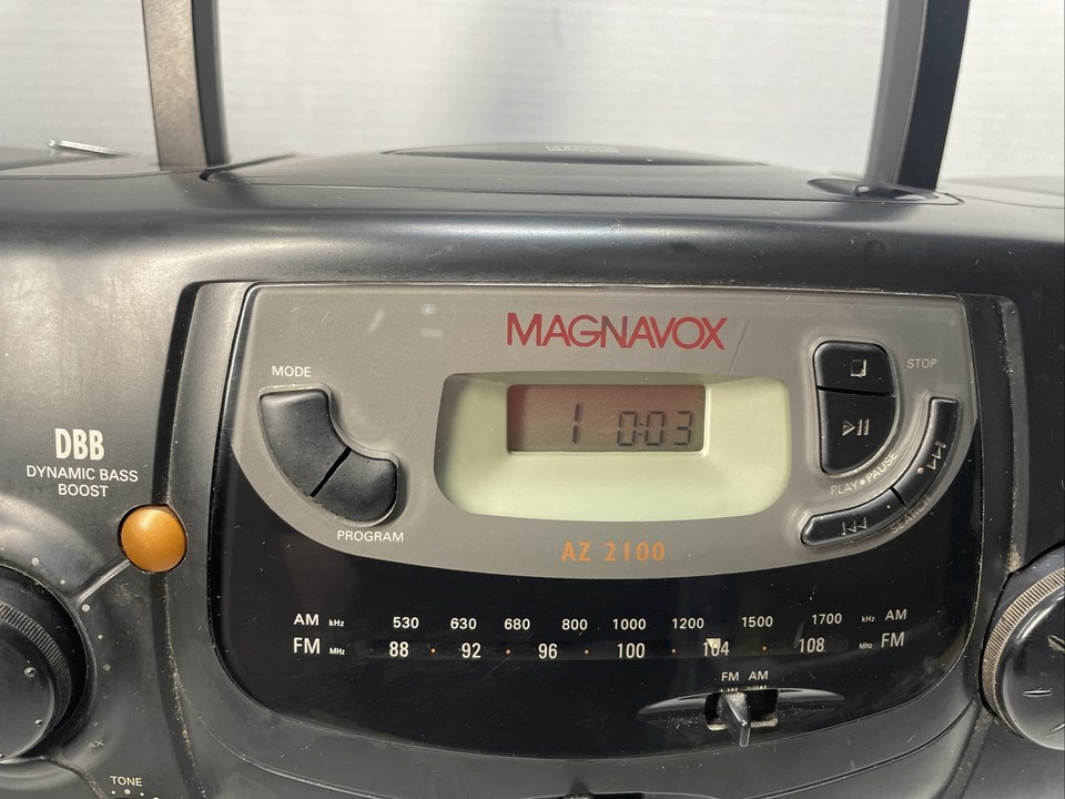 Magnavox Boombox AZ2100 Portable CD/Cassette Mini System Works See ...