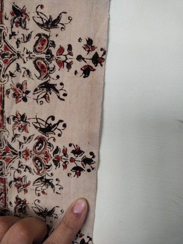 Vintage fantastic persian Kalam Kari block print textile cotton fabric ...