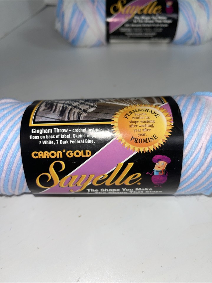 Vintage Caron Gold Sayelle Yarn 100% Worsted acrylic lullaby 3 oz 4 ply ...
