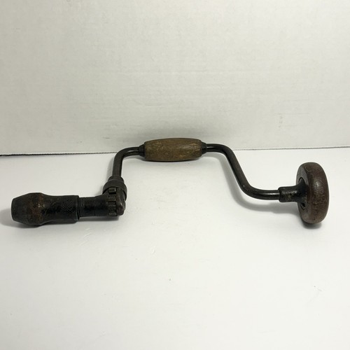 Vintage Bit Brace Antique Wood Handle Hand Crank Drill / Woodworking ...