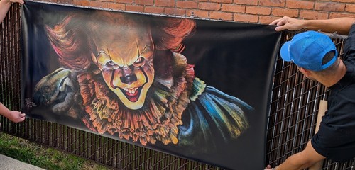 "IT" Pennywise Welcome to Derry Banner Horror Art | eBay