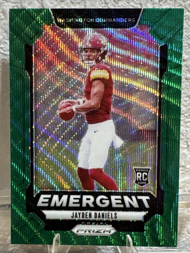 2024 Panini Prizm #2 Jayden Daniels Emergent Green Wave Prizm Rookie RC ...