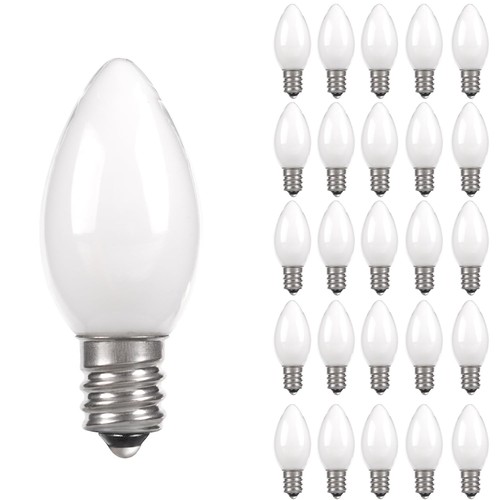 25 PackC7 Candelabra Led Light Bulbs, Small Night Light Bulb, 0.6 Watt ...