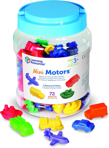 Mini Motors Counting and Sorting Fun Set, Early Math Skill, Set of 72 ...