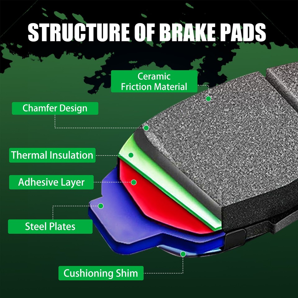 D698 Quiet Ceramic Brake Pads for Chevrolet Impala 2000-2010 & Buick ...