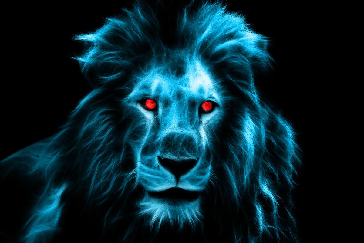 Electric Blue Lion Wild Lion Gaming Logo | BrandCrowd Logo Maker