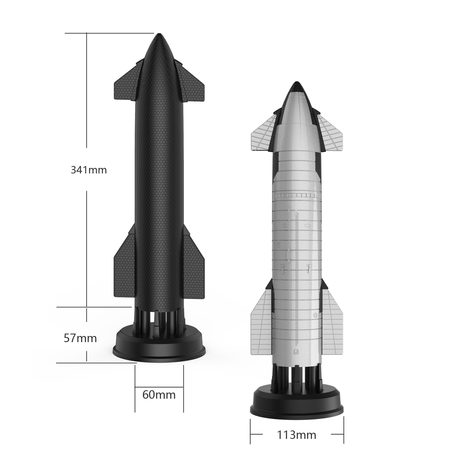 SpaceX Starship SN24 Falcon Heavy Dragon Space Model 16inches/40cm | eBay