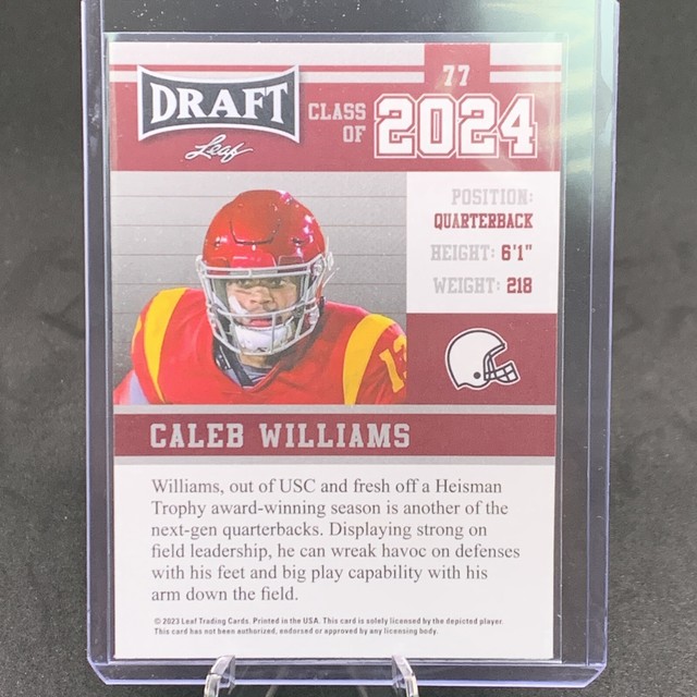 2023 Leaf Draft - Base V2 Gold #B2-2 Caleb Williams (RC) for sale ...