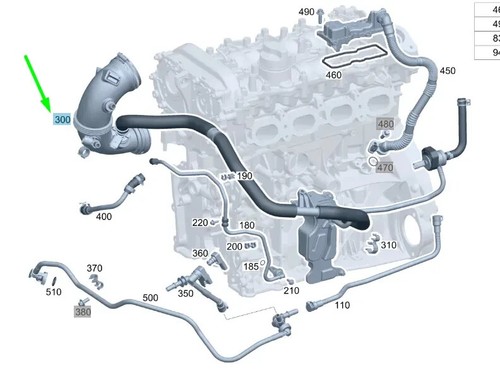 NERA MBNEW MERCEDES-BENZ C W205 Crankcase Ventilation Intake Line ...