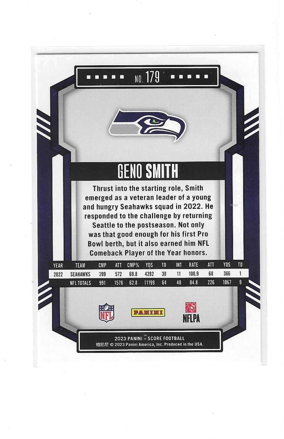 2023 Score Yellow Geno Smith Card #179 | eBay