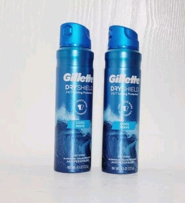 2X Gillette DryShield Dry Spray Cool Wave 4.3oz | eBay