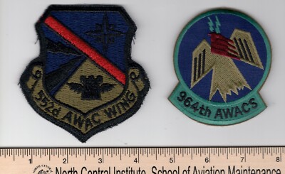 US Air Force, 552d AWAC Wing, 964th AWAC Squadron. Subdued Patches. | eBay