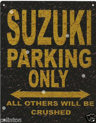 SUZUKI PARKING METAL SIGN RUSTIC VINTAGE STYLE6x8in 20x15cm garageART ...