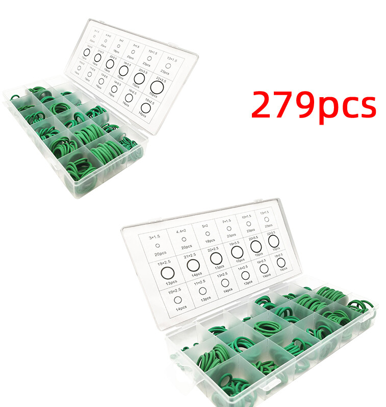 279pcs Rubber Nitrile Seal Ring Set Green 18 Sizes Air-Conditioning O ...