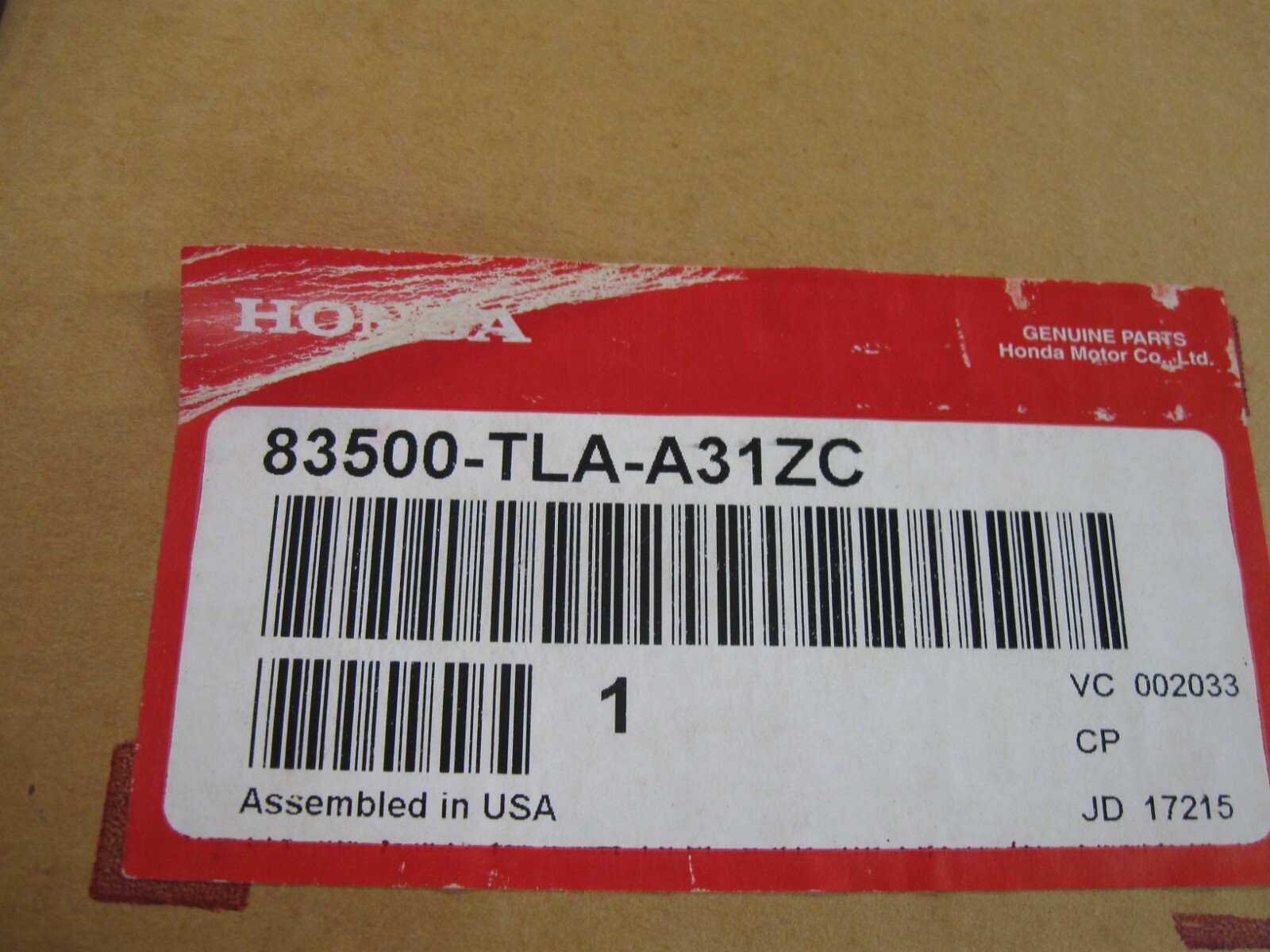 Honda 83500-TLA-A31ZC Wisteria Light Gray Right Front Door Lining for ...