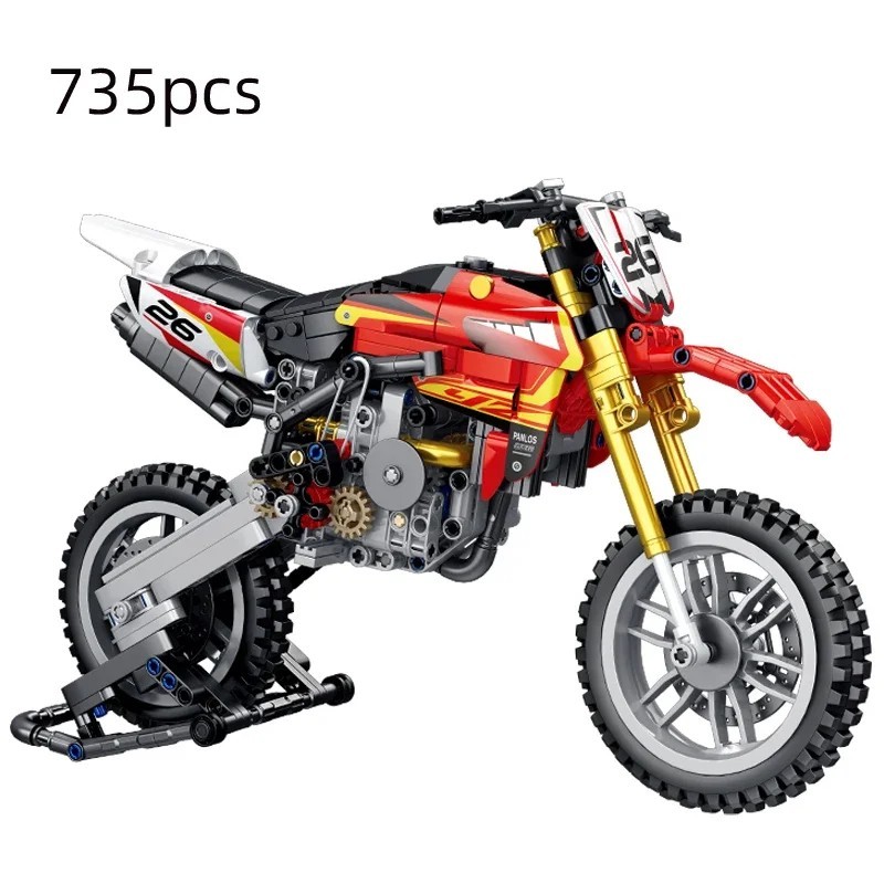 800+Pcs High-Tech Classic Motorbike Building Model Blocks City Road ...