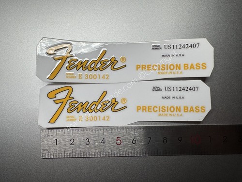 2Pcs For US Fender Precision Bass Guitar Headstock Neck RAISED Vinly UV ...