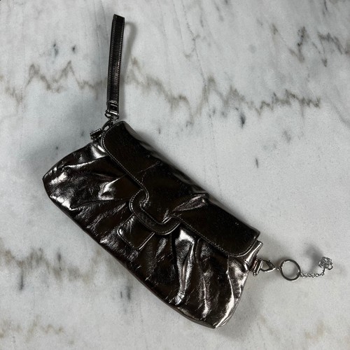 NWOT ECCO Metallic Silver Convertible Clutch Wristlet Crossbody Bag ...