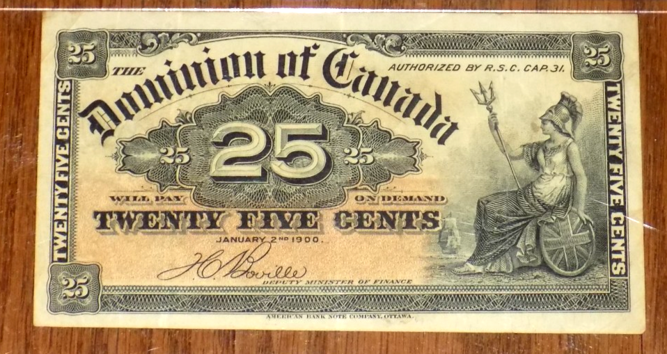 25c Dominion of Canada 1900 DC-15b 25 Cents Boville PMG VF35 very fine ...