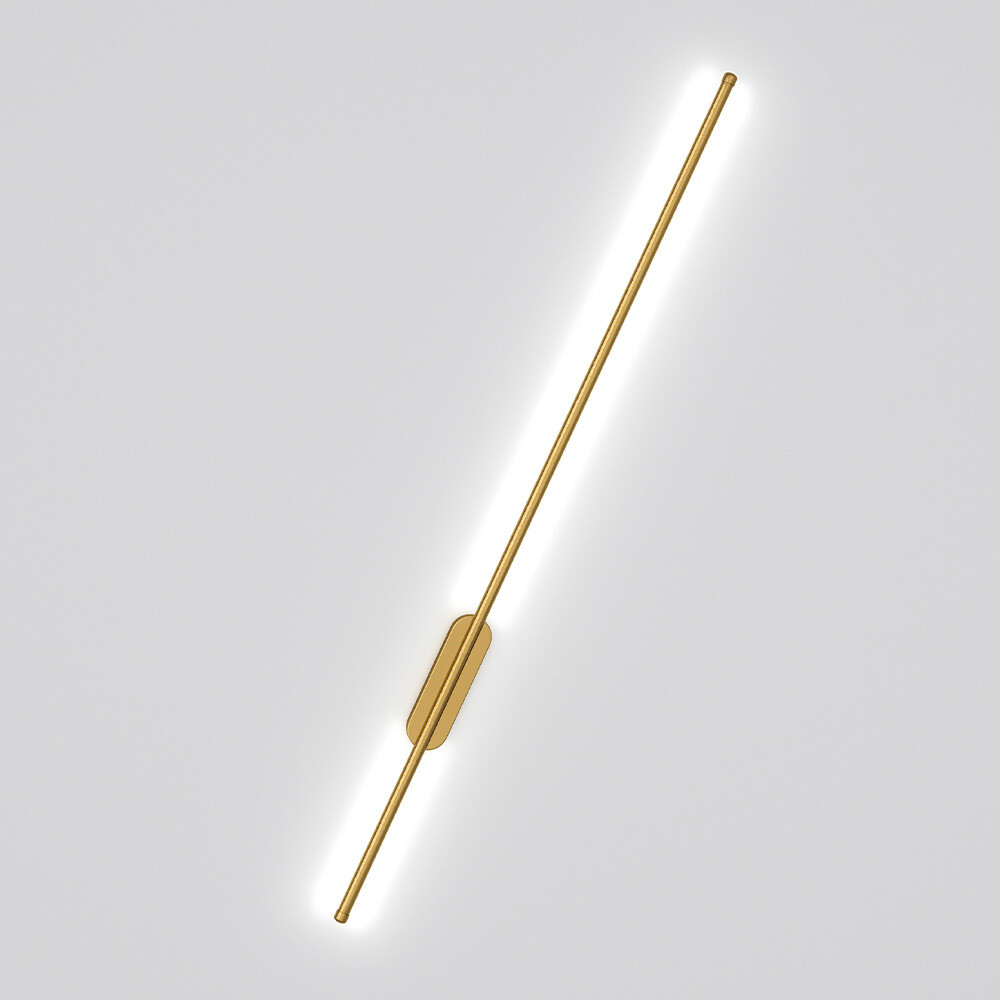 Gold Metal Long Strip LED Lights Linear Wall Mounted Sconce Lamp ...